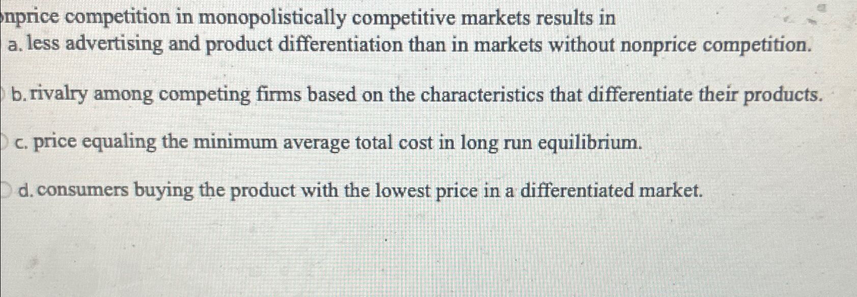 Solved nprice competition in monopolistically competitive | Chegg.com