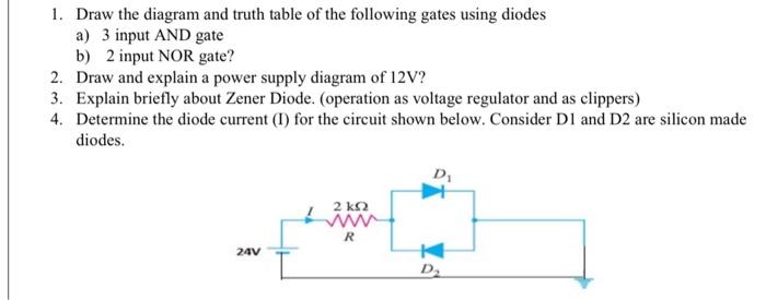 Solved 1. Draw the diagram and truth table of the following | Chegg.com