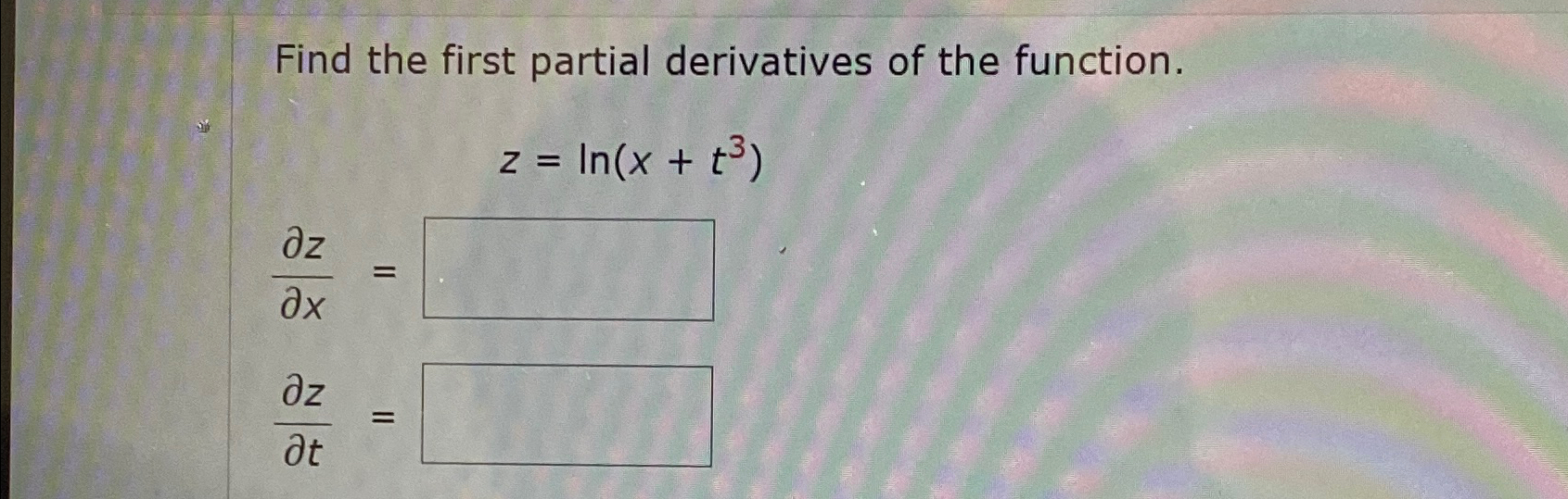 Solved Find the first partial derivatives of the | Chegg.com