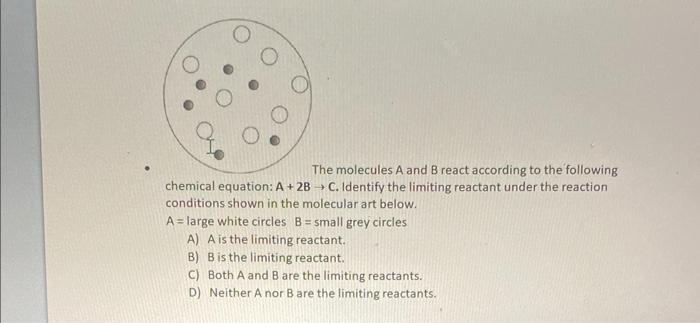 Solved I molecules A and B react according to the following | Chegg.com