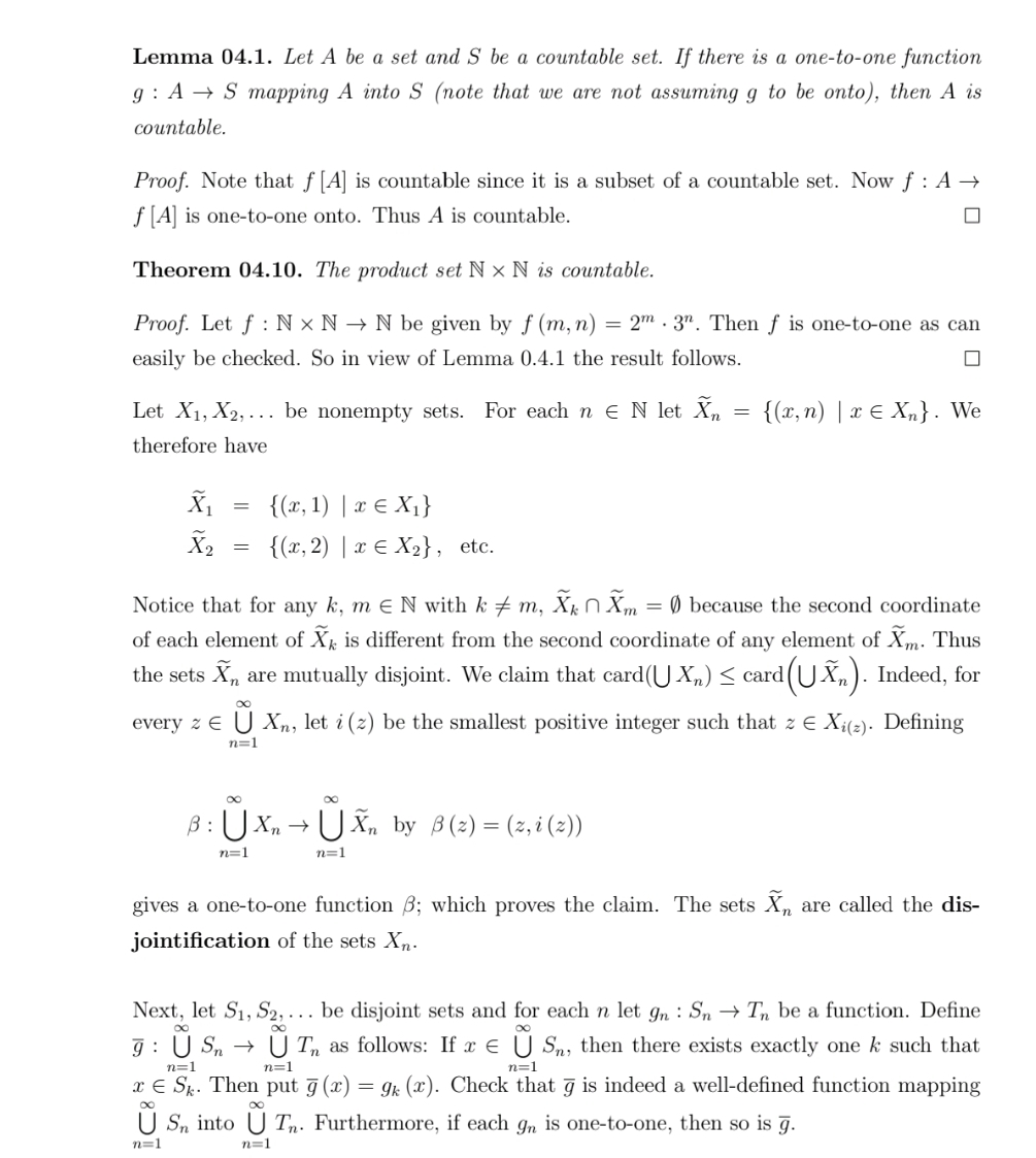 Solved Lemma 04.1. ﻿Let A ﻿be a set and S ﻿be a countable | Chegg.com