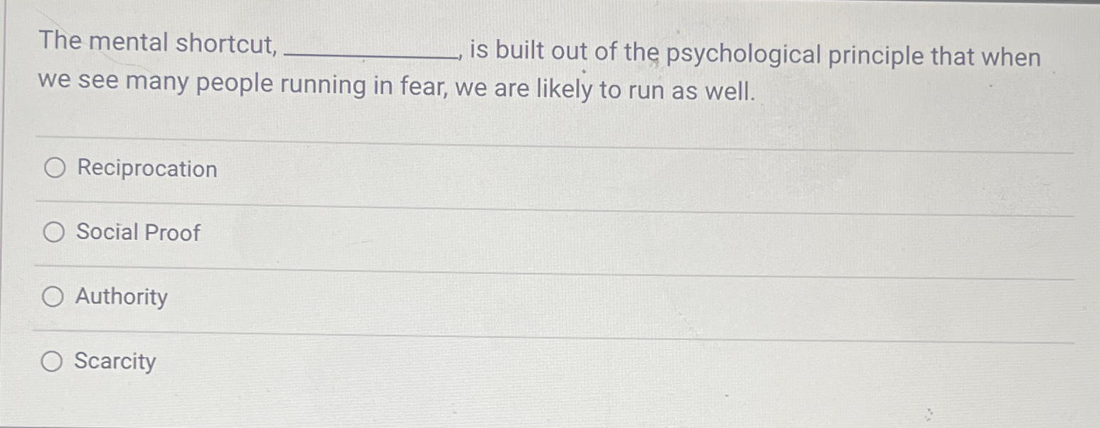 Solved The mental shortcut, ﻿is built out of the | Chegg.com