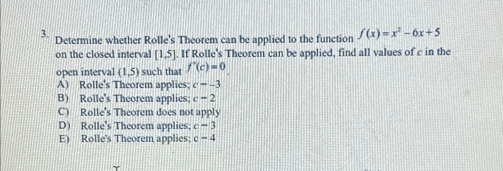 Solved Determine whether Rolle's Theorem can be applied to | Chegg.com