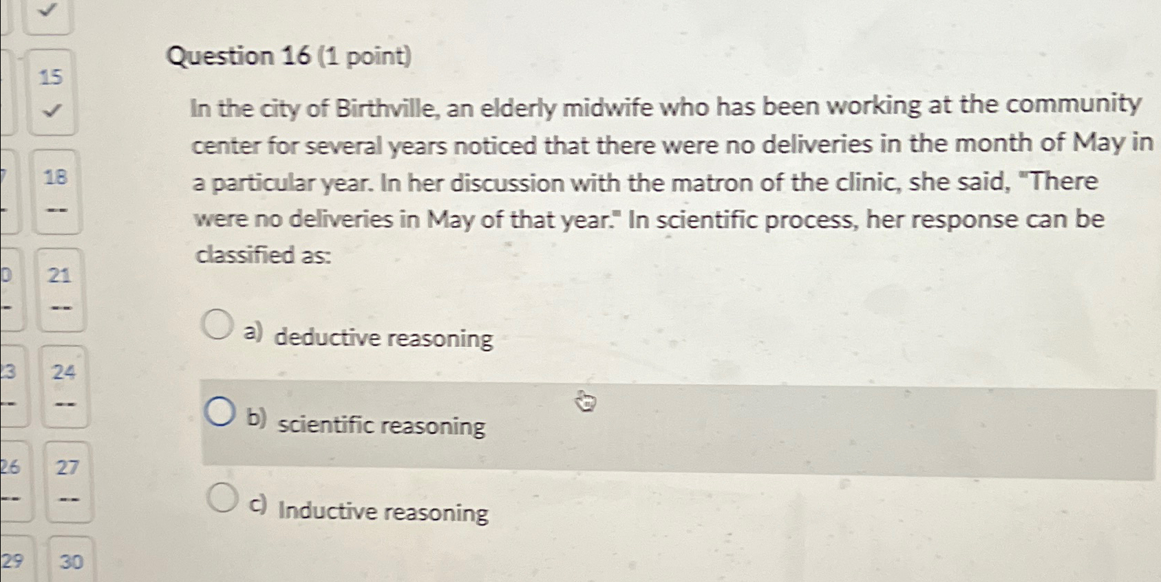 Solved Question 16 (1 ﻿point)In the city of Birthville, an | Chegg.com