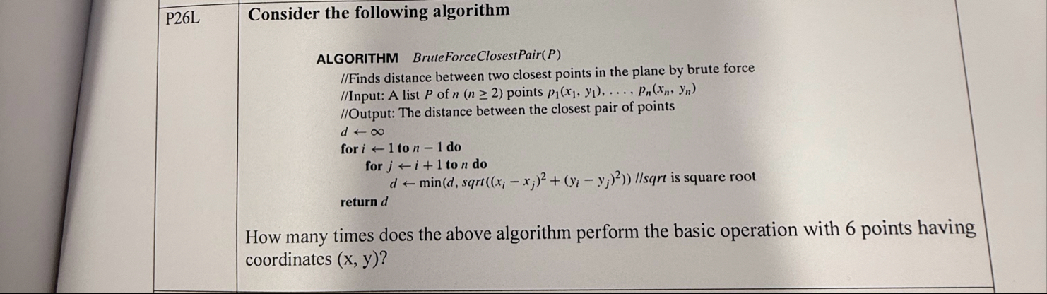Solved \table[[P26L,Consider the following | Chegg.com