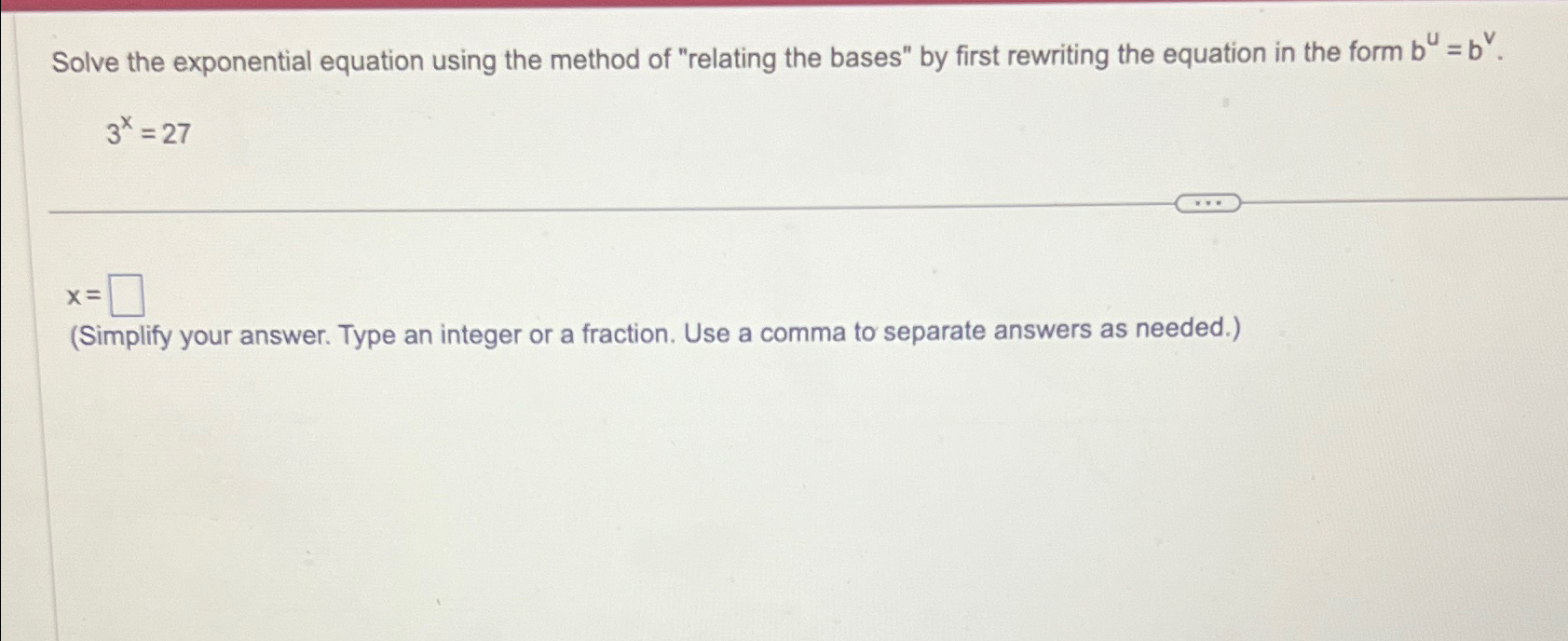 Solved Solve the exponential equation using the method of | Chegg.com