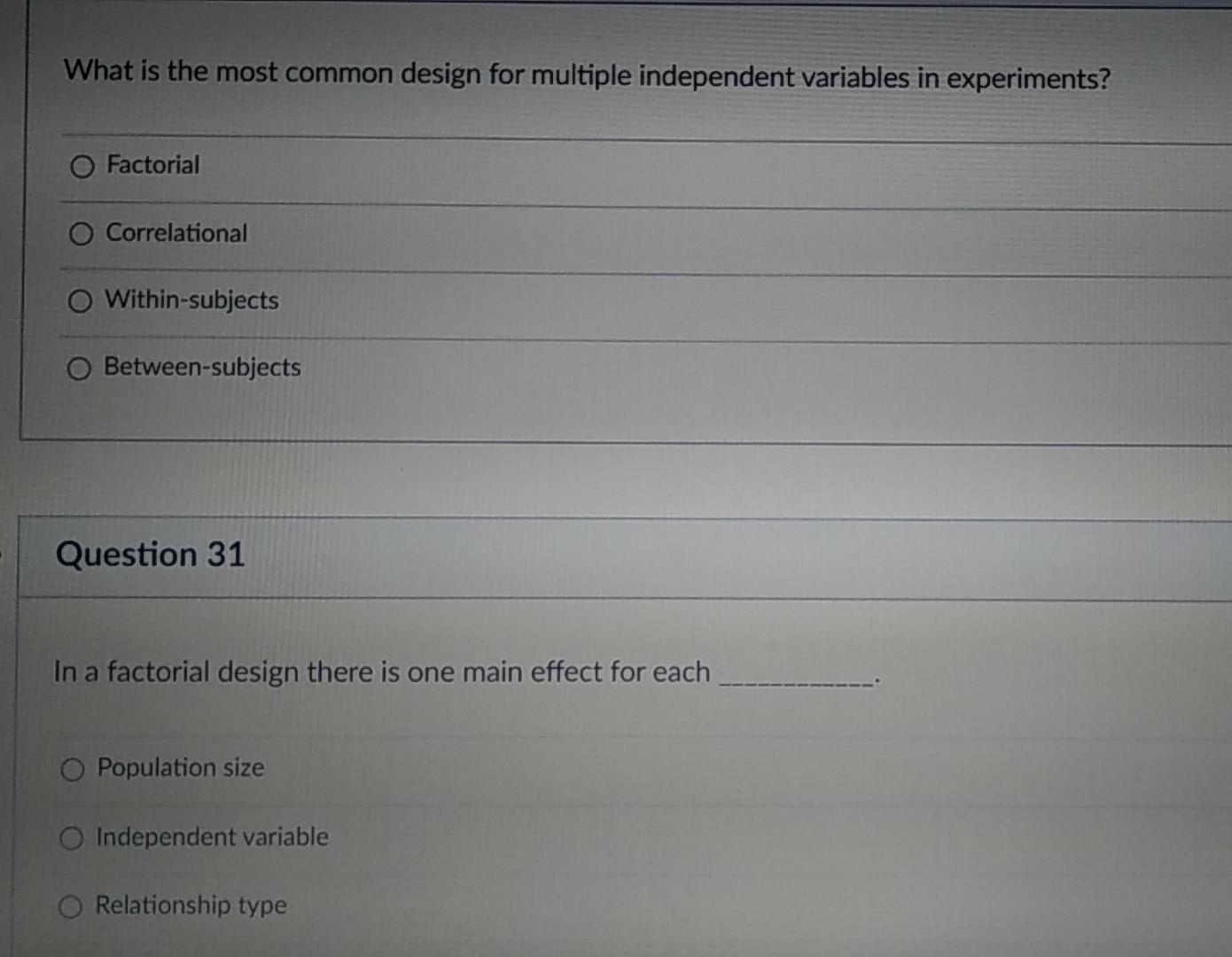 Solved What is the most common design for multiple | Chegg.com