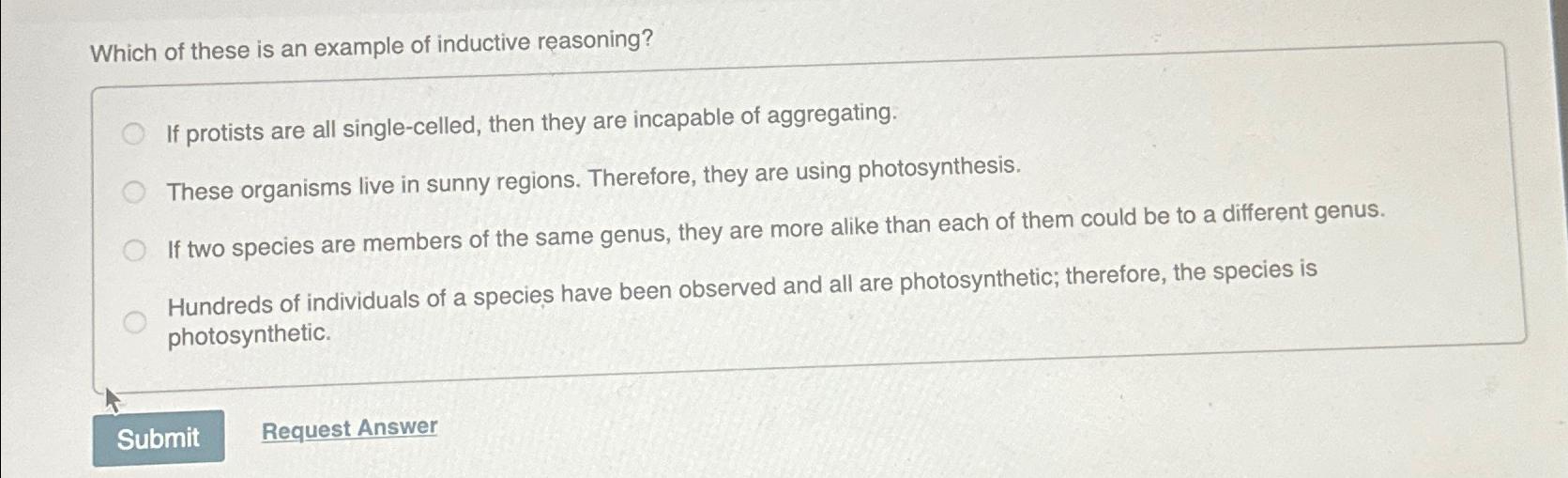 Solved Which of these is an example of inductive | Chegg.com