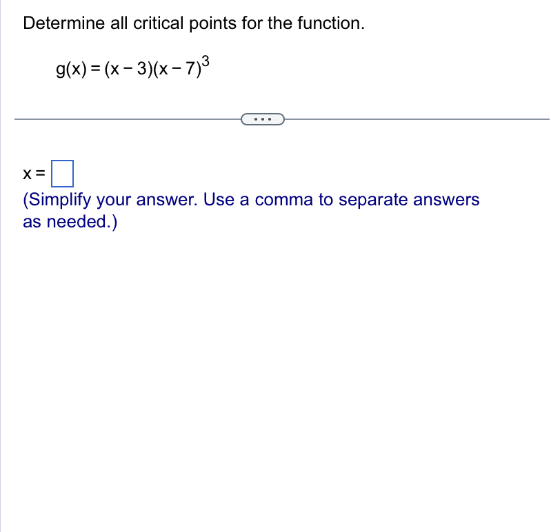 Solved Determine all critical points for the | Chegg.com