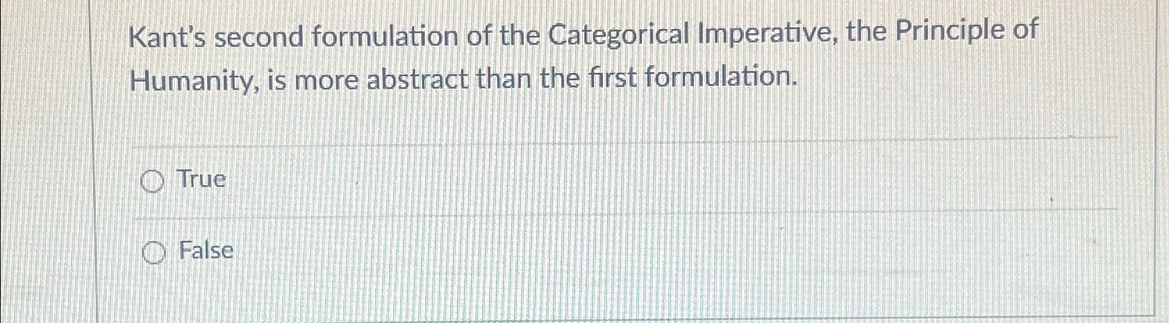 Solved Kant's second formulation of the Categorical | Chegg.com