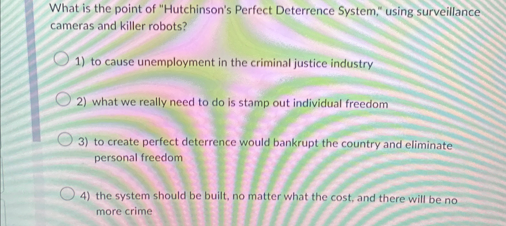 Solved What is the point of "Hutchinson's Perfect Deterrence | Chegg.com