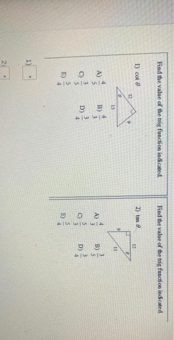 Solved Find the value of the trig function indicated. Find | Chegg.com