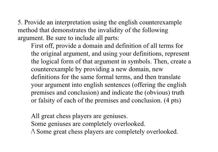 5. Provide an interpretation using the english | Chegg.com