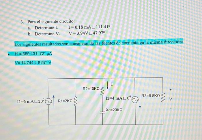 Solved 3. Para el siguiente circuito: a. Determine I. | Chegg.com