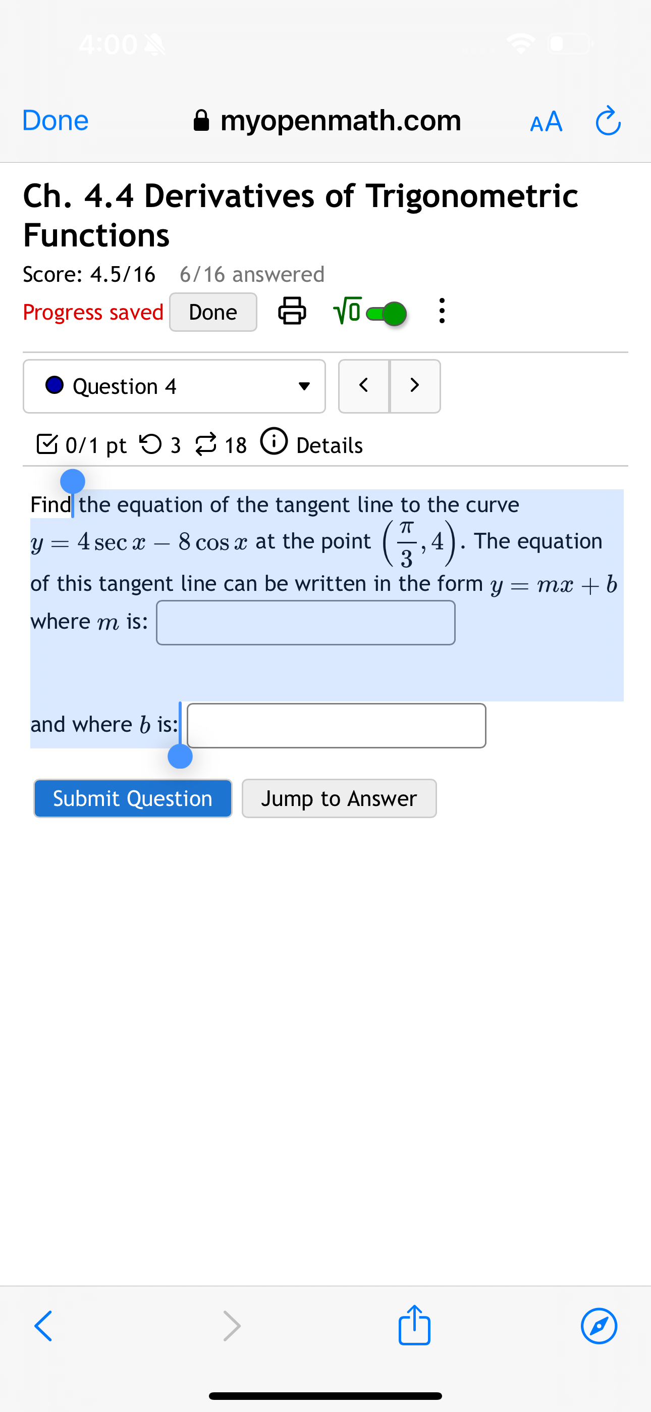Donea myopenmath.comAACh. 4.4 ﻿Derivatives of | Chegg.com