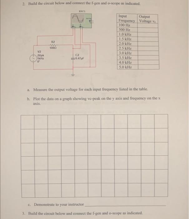 [Solved]: Help with 2-3 please 2. Build the circuit below an