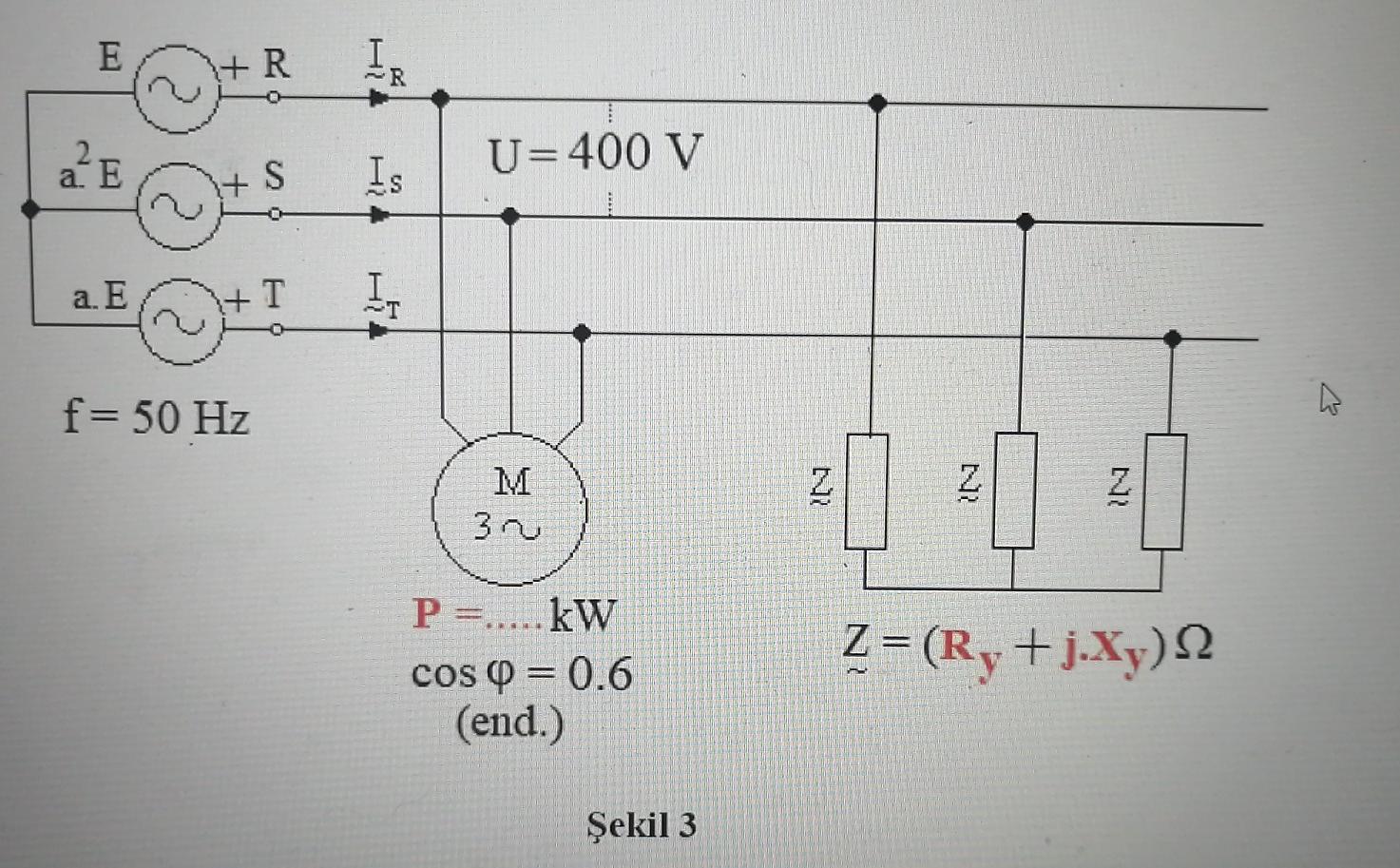 Solved In the three-phase balanced system with 400V between | Chegg.com