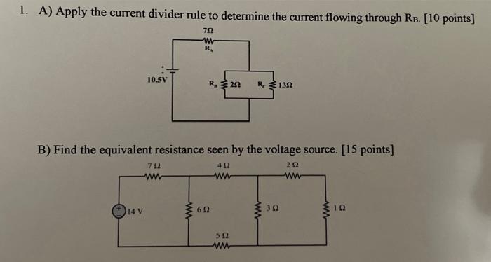 Solved A) Apply the current divider rule to determine the | Chegg.com