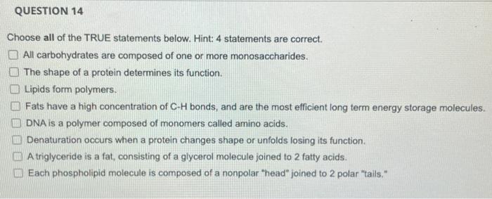 Solved Match each of the following to the biomolecule group | Chegg.com
