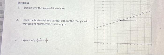 Solved Lesson 11 3. 1. 2. Explain why the slope of line a is | Chegg.com