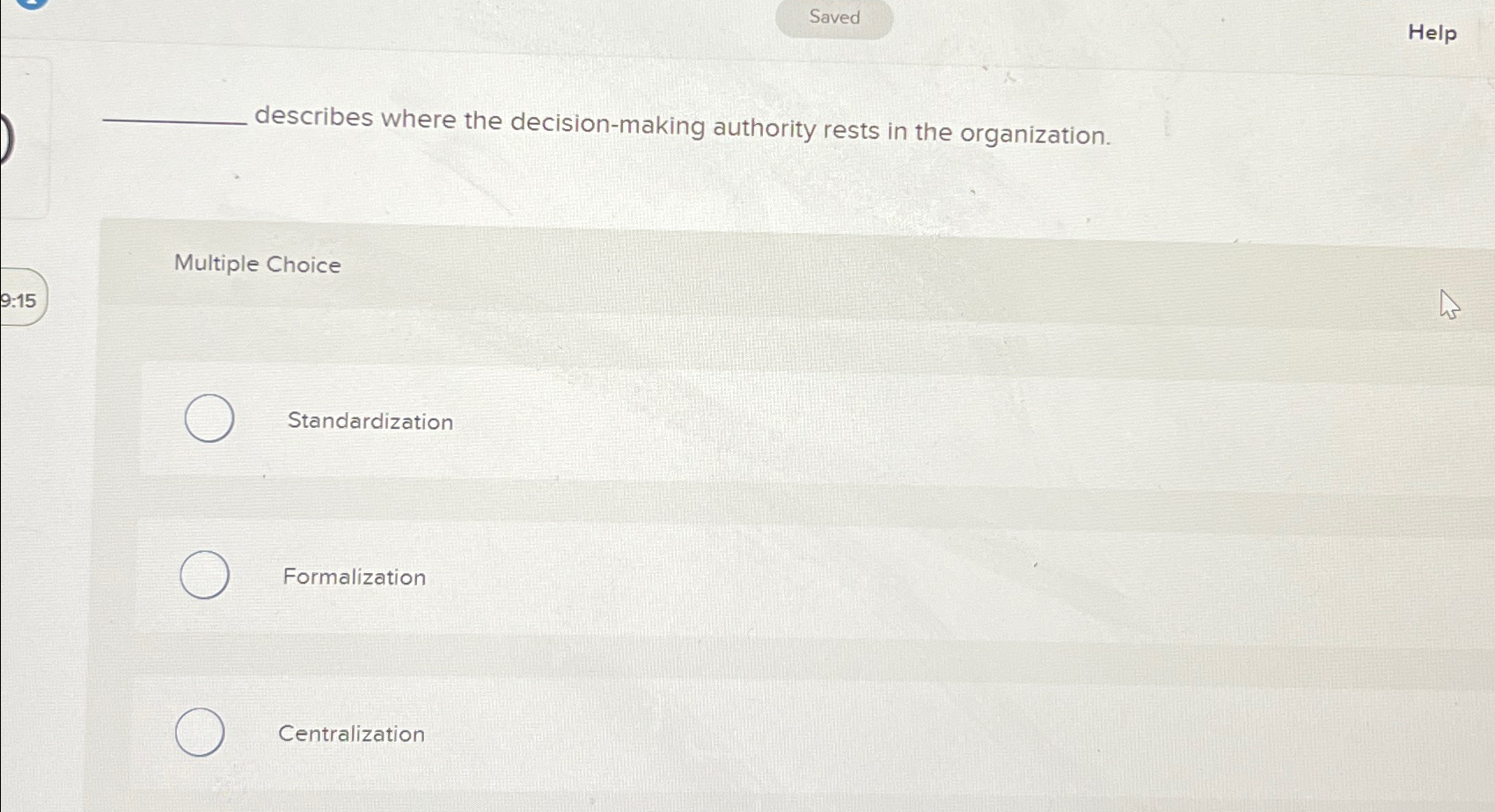 Solved Helpdescribes where the decision-making authority | Chegg.com