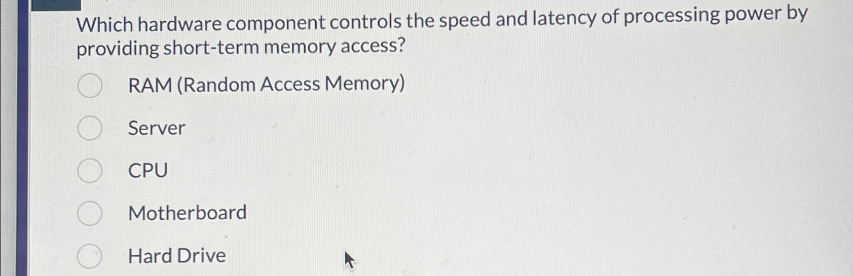 Solved Which hardware component controls the speed and | Chegg.com