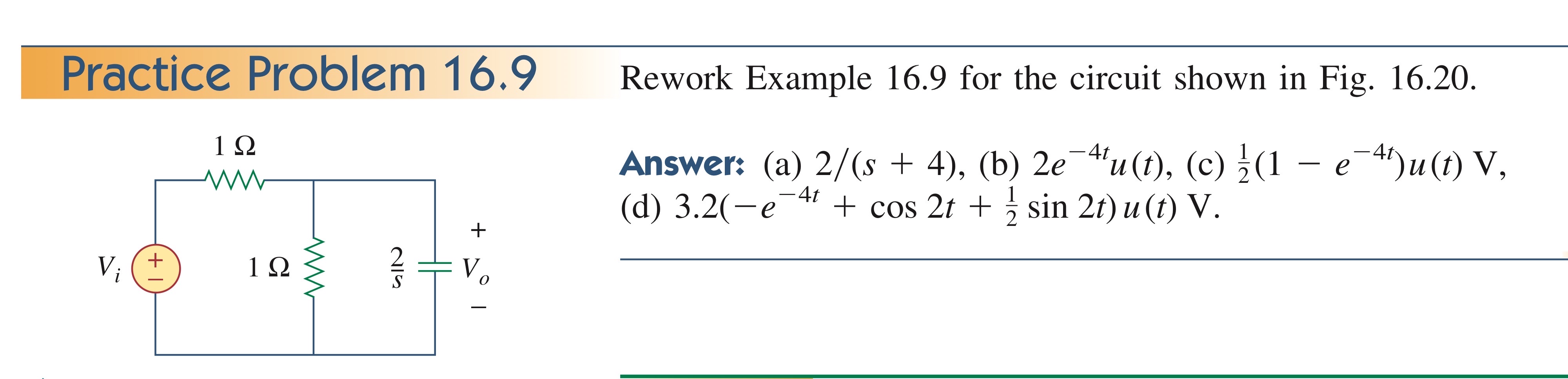 Practice Problem 16.9 ﻿Rework Example 16.9 ﻿for the | Chegg.com