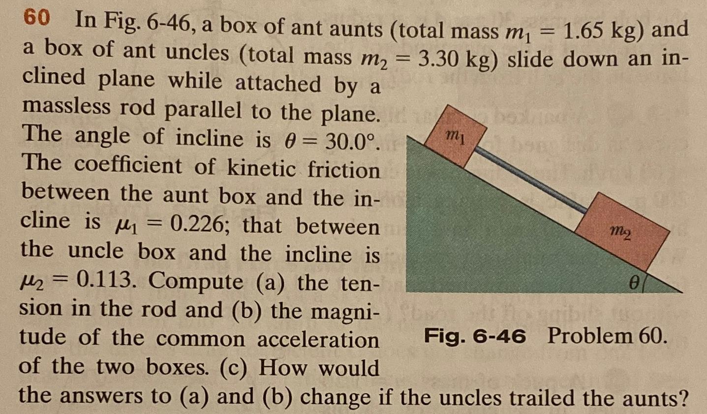 Solved 60 In Fig. 6-46, a box of ant aunts (total mass | Chegg.com