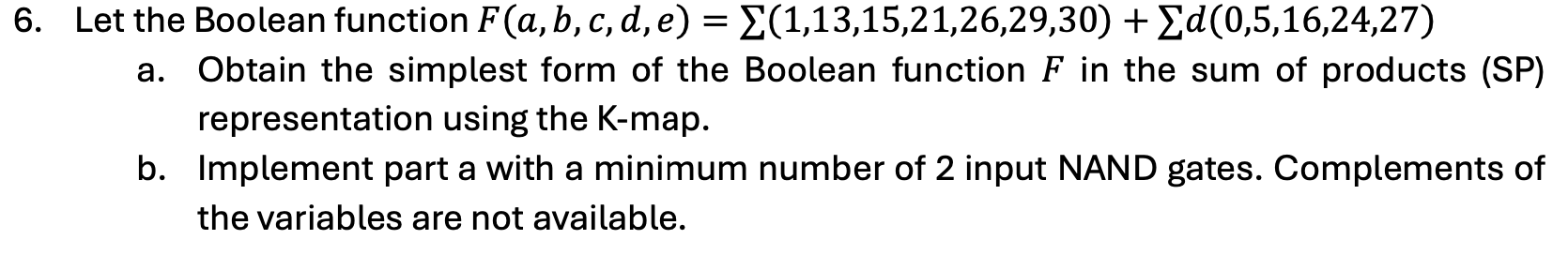 Solved Let the Boolean function | Chegg.com