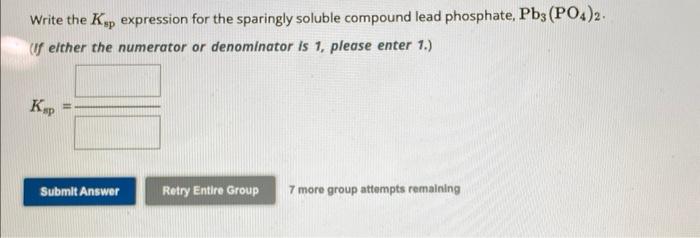 Solved Write the Ksp expression for the sparingly soluble | Chegg.com