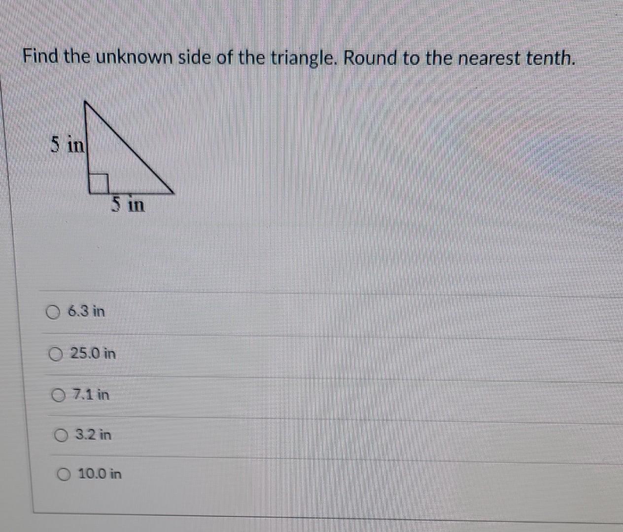 Solved Find the unknown side of the triangle. Round to the | Chegg.com