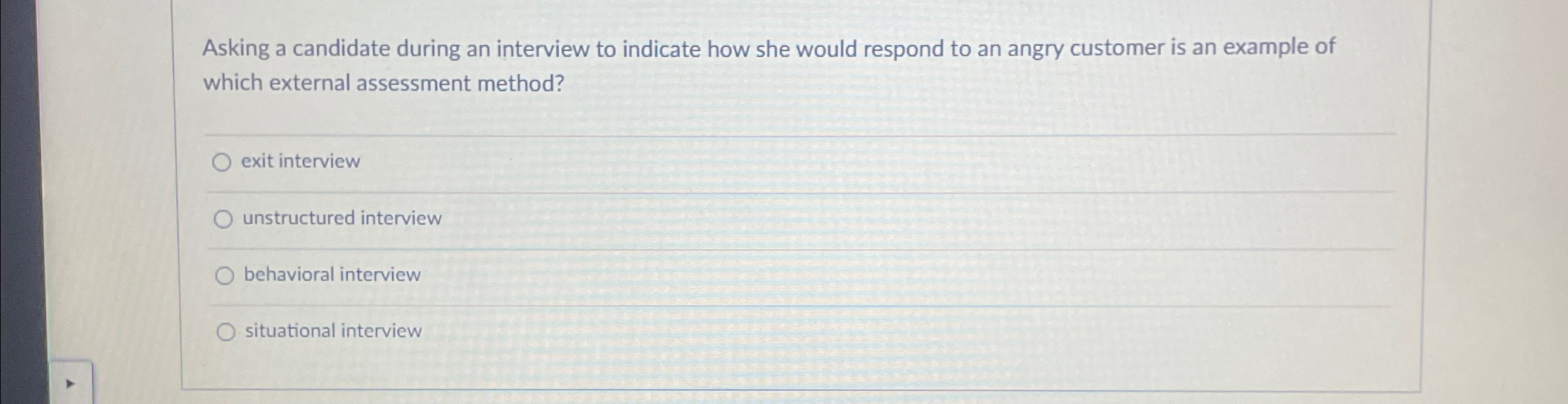 Solved Asking a candidate during an interview to indicate | Chegg.com