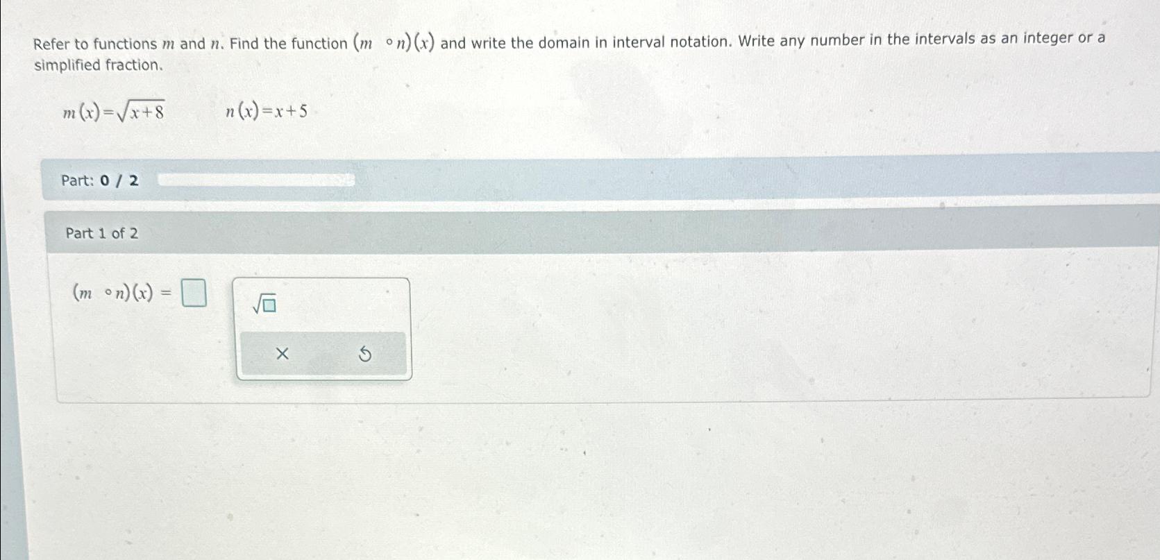 Solved Refer to functions m ﻿and n. ﻿Find the function | Chegg.com
