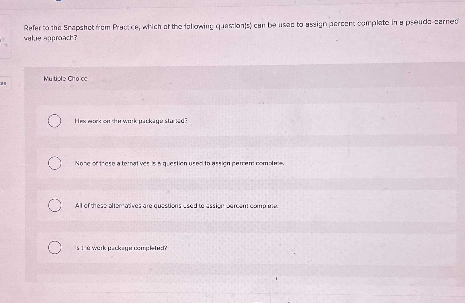 Solved Refer to the Snapshot from Practice, which of the | Chegg.com