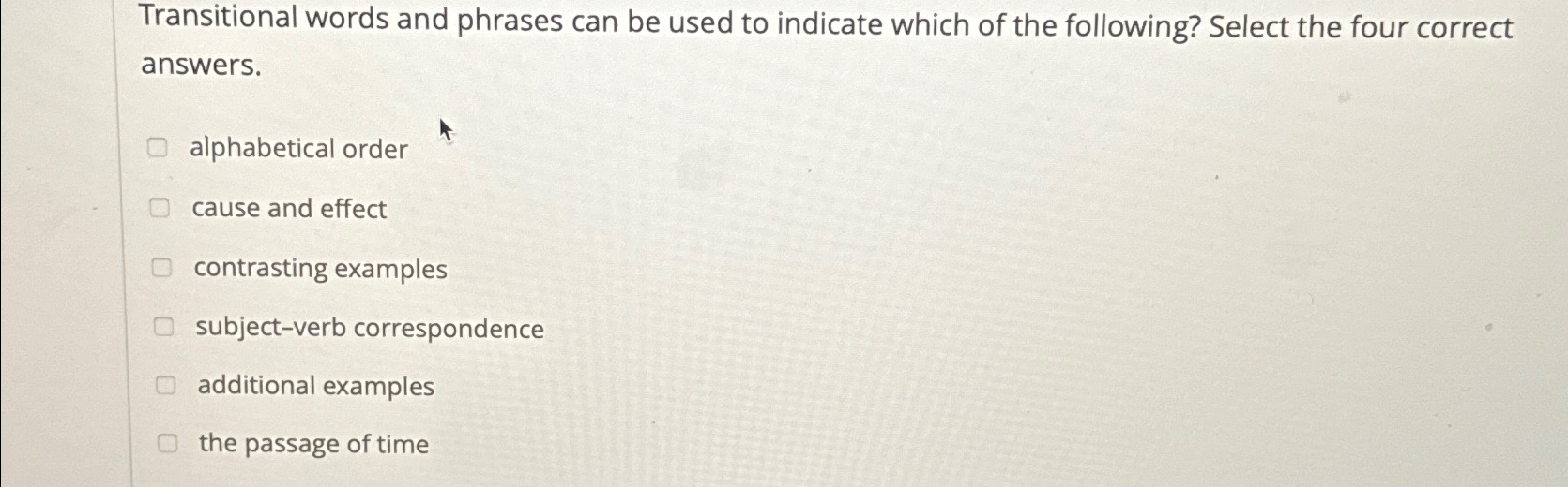 Solved Transitional words and phrases can be used to | Chegg.com