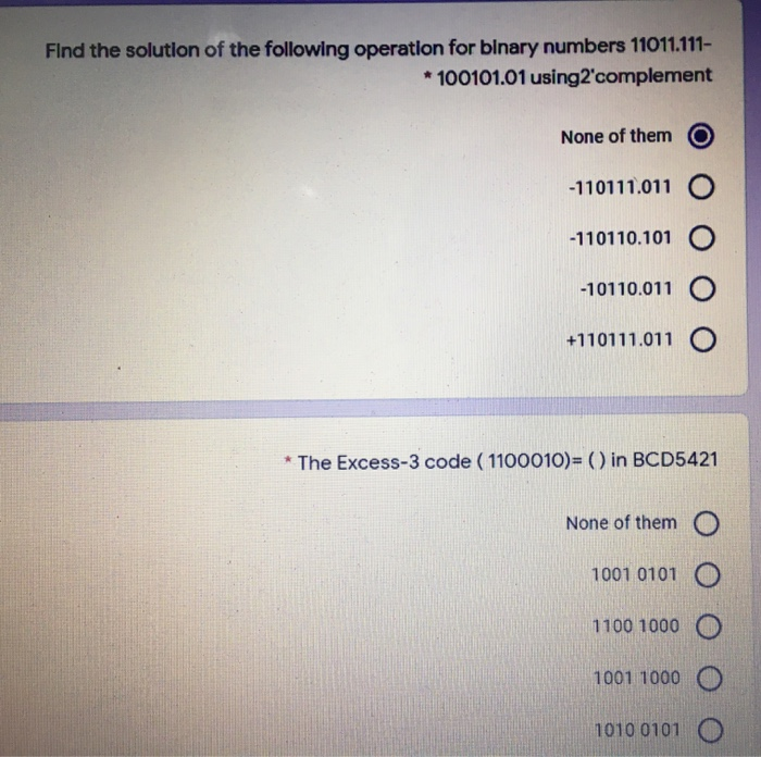 Solved * Find the solution of the following operation for | Chegg.com