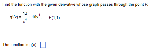 Solved Find the function with the given derivative whose | Chegg.com
