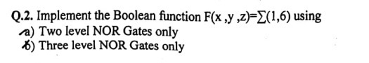 Solved Q.2. ﻿Implement the Boolean function | Chegg.com