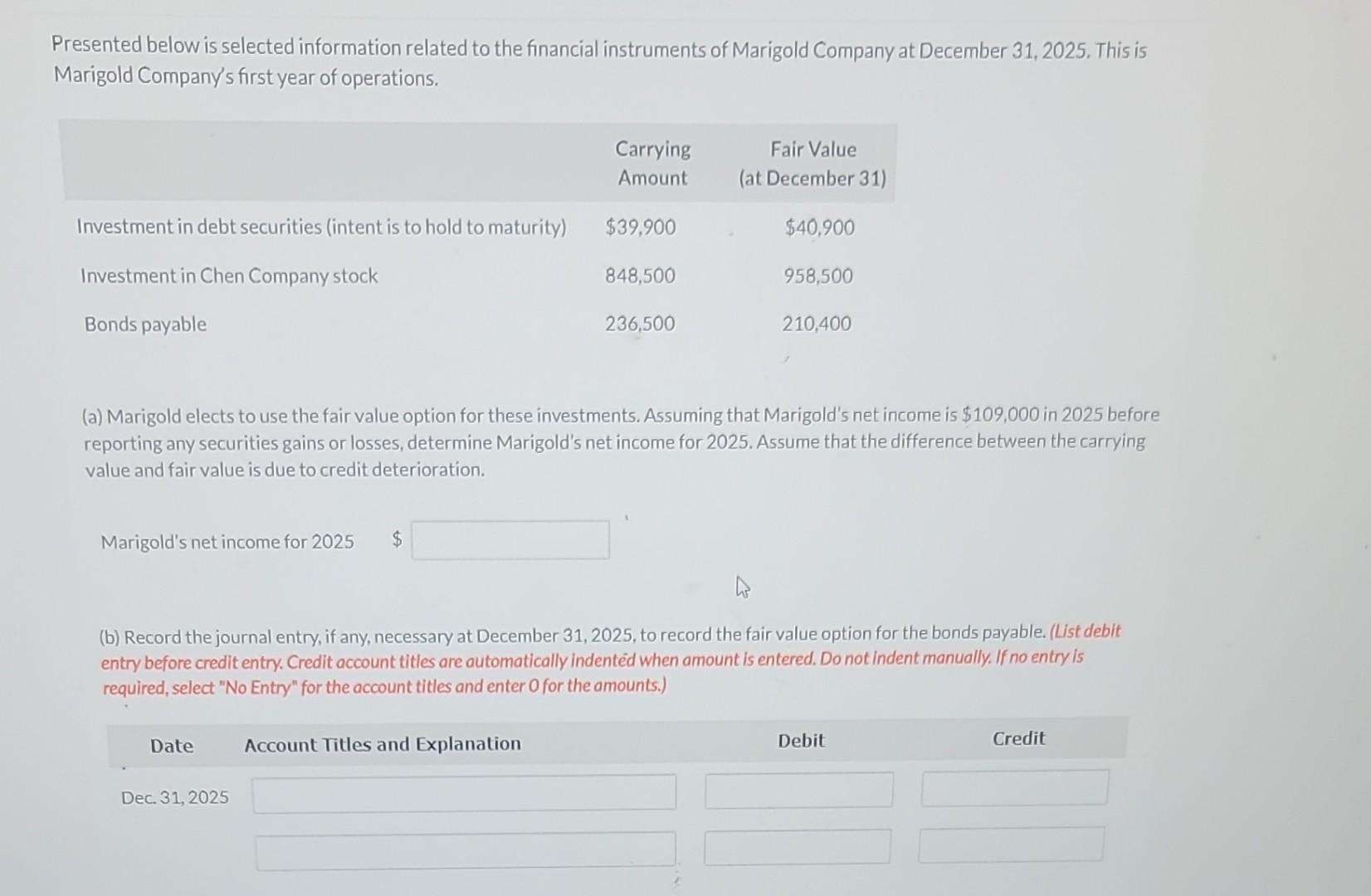 Solved Presented below is selected information related to | Chegg.com