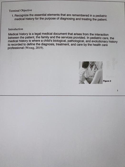 Terminal Objective 1. Recognize the essential | Chegg.com