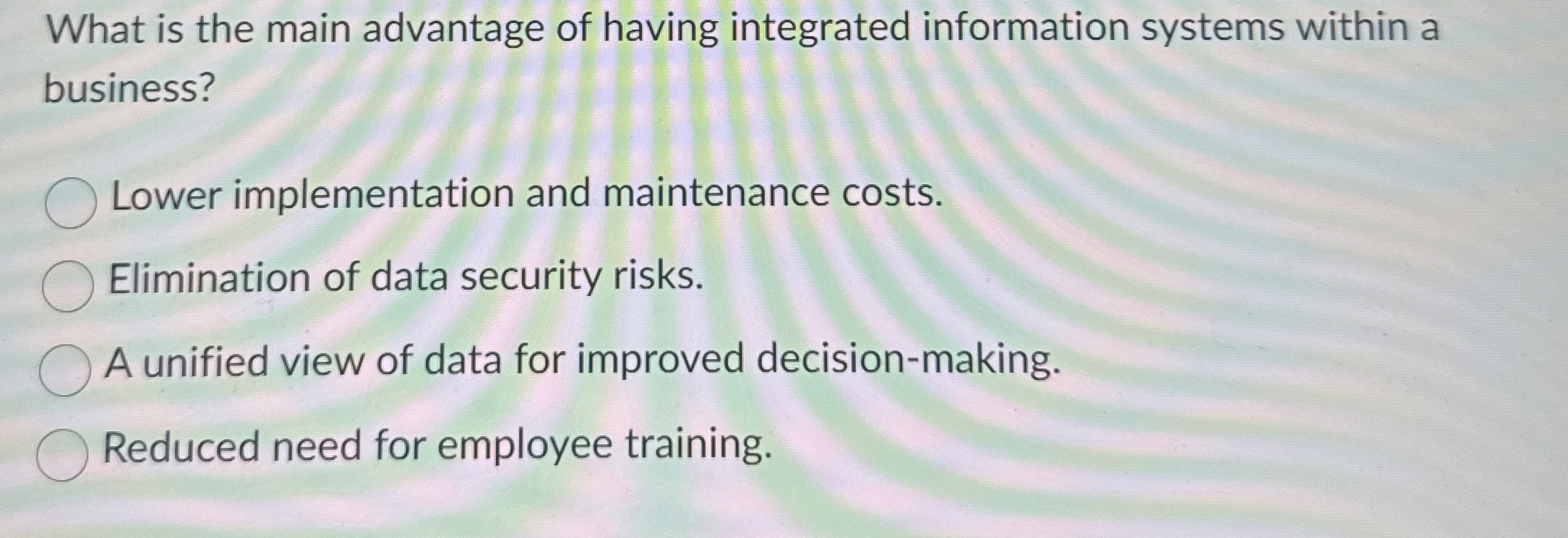 Solved What is the main advantage of having integrated | Chegg.com