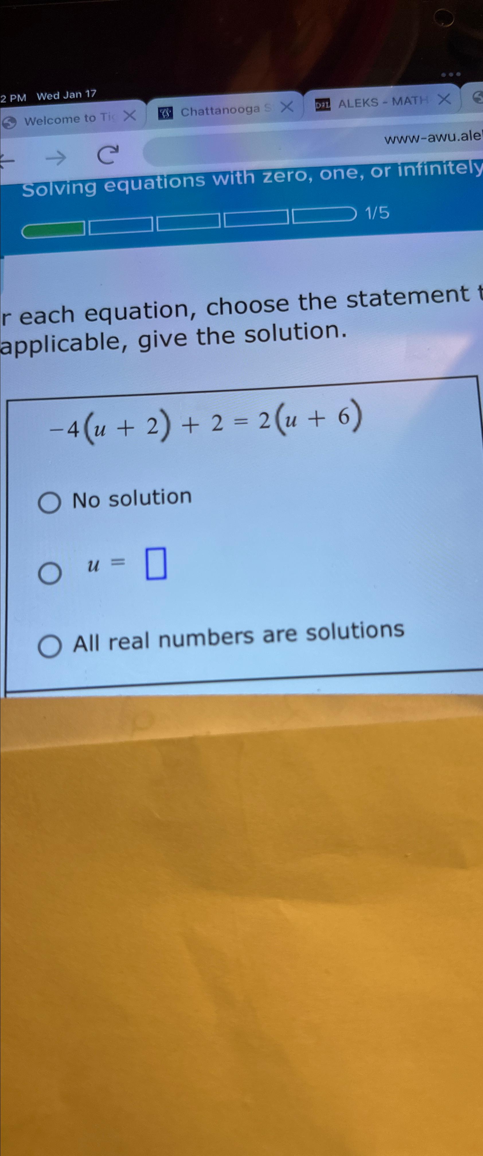 Solved Solving equations with zero, one, or infinitelyr each | Chegg.com