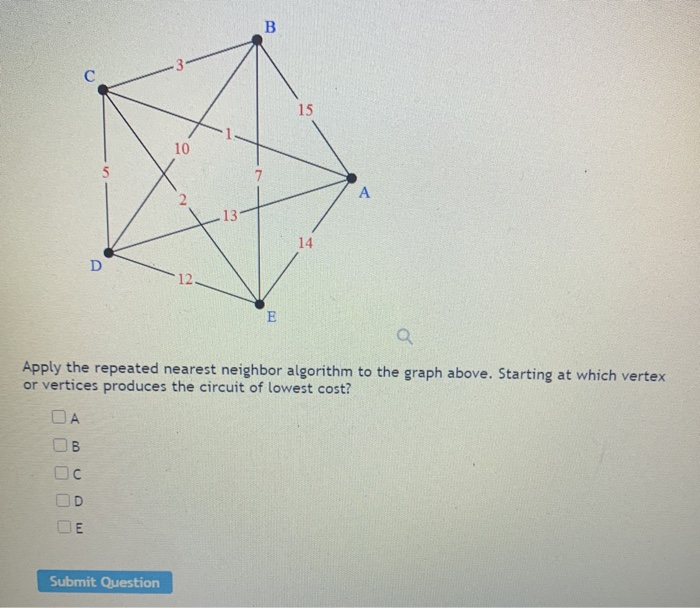 Solved B 15 10 5 7. А 13 14 D 12 E Q Apply the repeated | Chegg.com