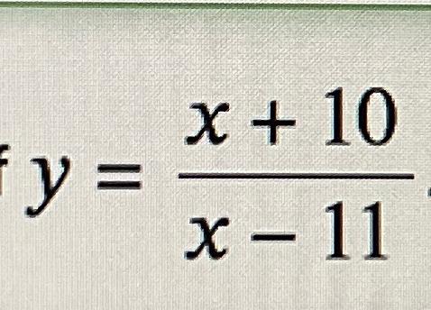 Solved y=x+10x-11 | Chegg.com