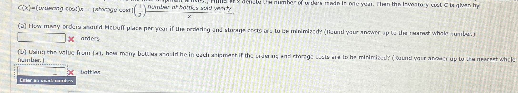 Solved ordering cost | Chegg.com