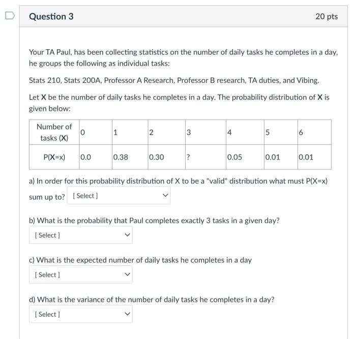 Solved Your TA Paul, has been collecting statistics on the | Chegg.com