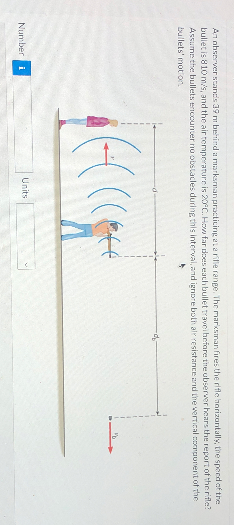Solved An observer stands 39m ﻿behind a marksman practicing | Chegg.com
