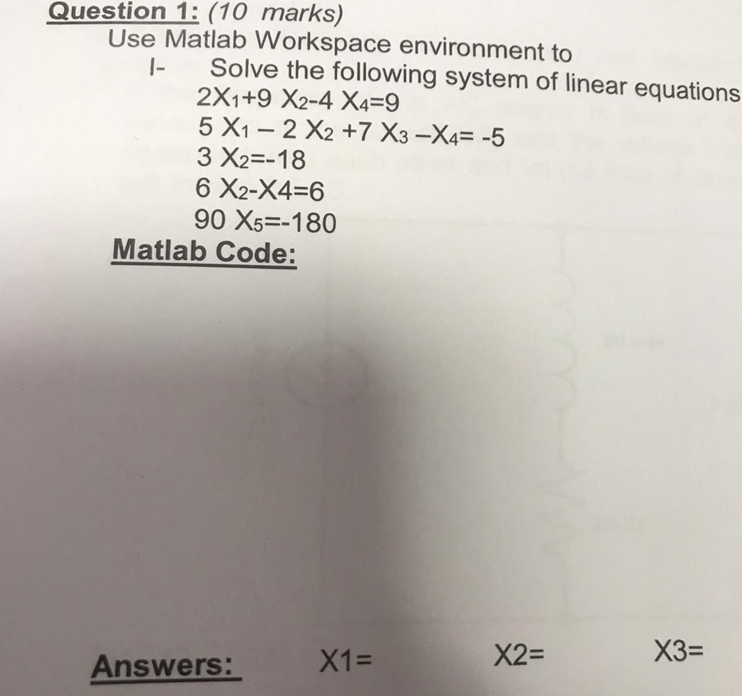 Solved Question 1: (10 marks)Use Matlab Workspace | Chegg.com Solved Question 1: (10 marks)Use Matlab Workspace | Chegg.com