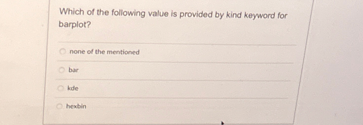 Solved Which of the following value is provided by kind | Chegg.com