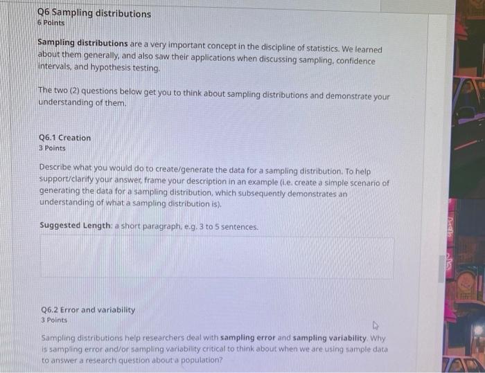 Solved Q6 Sampling distributions 6 Points Sampling | Chegg.com